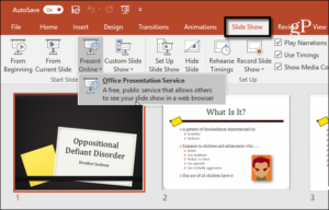 Broadcast PowerPoint presentation online