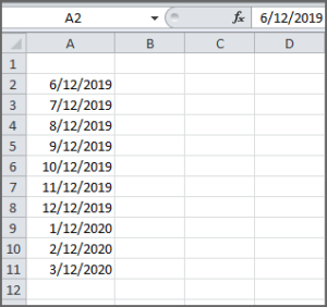 Automatic data fill in Excel.